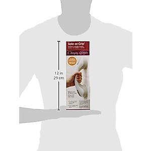 Safe-er-Grip Safe-er-Grip Changing Lifestyles Suction Cup Grab Bars for Bathtubs & Showers; Safety Bathroom Assist Handle, White & Grey, 12 inches