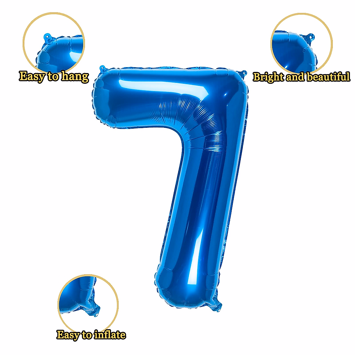 32 Inch Blue Number 7 Balloons Foil Ballon Digital Birthday Party Decoration Supplies (Blue Number 7 Balloon)