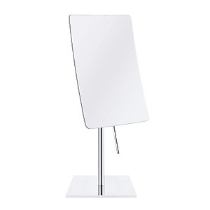 GURUN Frameless Rectangle Tabletop Vanity Mirror Single Side Adjustable Easy Positioning 5X Magnification 304 Stainless Steel Chrome Finish 2234（Chrome,5X