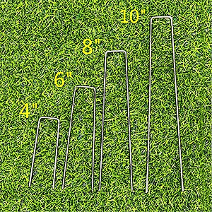 MTB 200 Pack 8x1 inch 11GA(0.12inch) Sod Staples Garden Pins Netting Stakes Ground Spikes Landscape Cover Pegs Carbon Steel Black