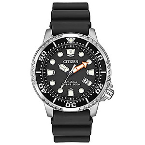 Citizen Promaster Dive Eco-Drive Watch, 3-Hand Date, ISO Certified, Luminous Hands and Markers, Rotating Bezel, Black/Stainless (Model: BN0150-28E)