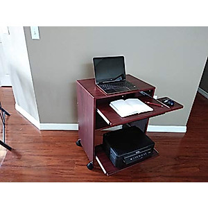 Narrow Computer Laptop desk w/sliding printer shelf - 24" W S2326