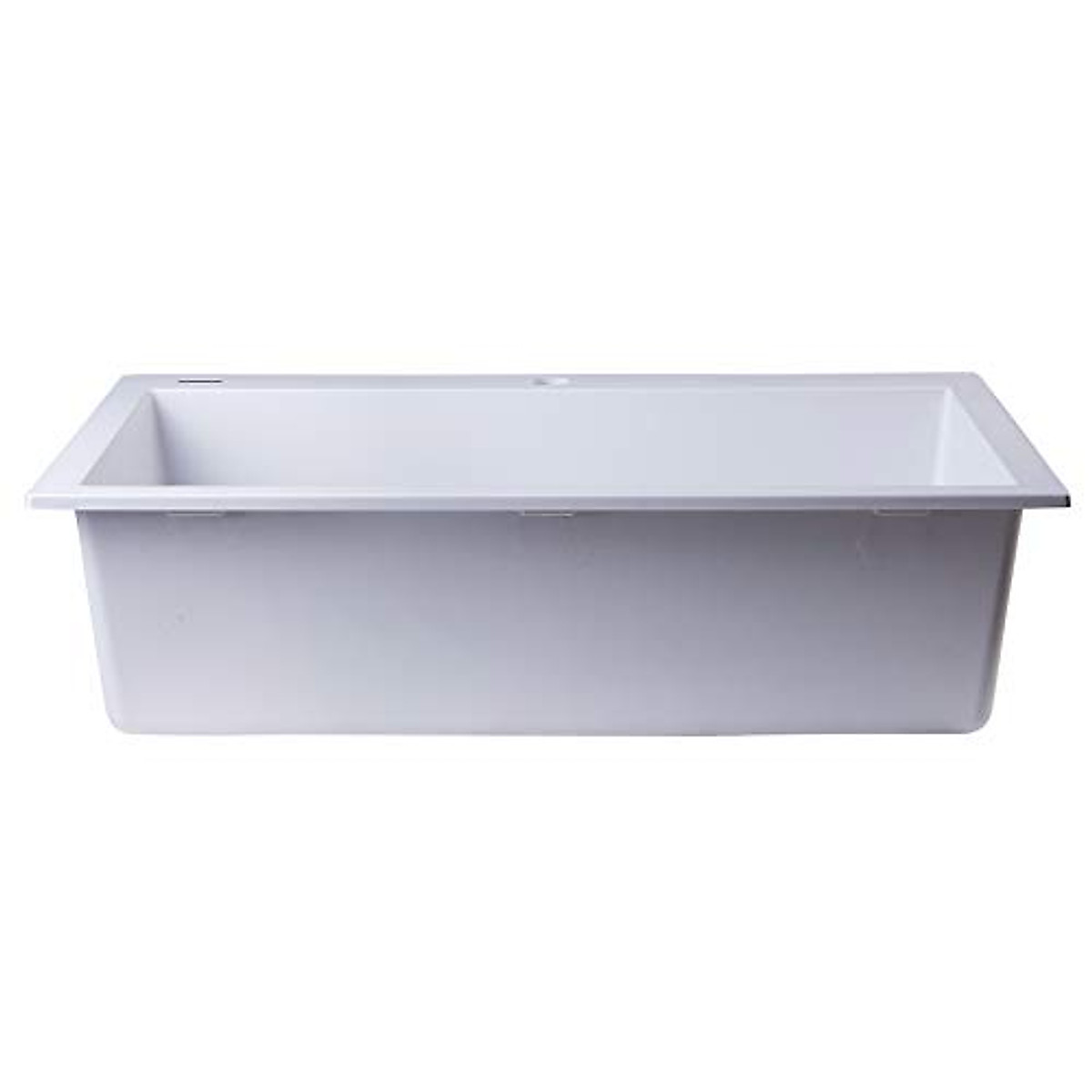 ALFI brand AB3020DI-W Drop-In Single Bowl Granite Composite Kitchen Sink, 30", White