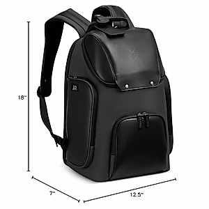 PEUGEOT Voyages Business Travel Backpack, Black, 18 Inch Laptop Sleeve