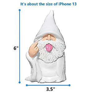CPTC Middle Finger Gnome Statue,6.3 Inch Jumbo Naughty Tongue Garden Gnomes.