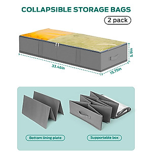 Colemoly Under Bed Storage 2 Pack Storage Containers with Sturdy Sides and Bottom, Large Organizers for Closet Organizers and Storage, Blanket Storage, Clothing Storage