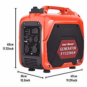 Cartman 2000W Portable Inverter Generator: Super Quiet Power Backup for Home, Camping, and Emergencies - Gas Powered, EPA Compliant
