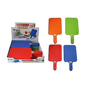 Diamond Visions 01-1407 Plastic Cutting Board with Handle MultiPack in Assorted Colors (2 Cutting Boards)