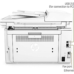 HP Laserjet Pro MFP M227fdw All-in-One Wireless NFC Monochrome Laser Printer - Print Scan Copy Fax -2.7" Touchscreen, 30 ppm, Auto Duplex Printing, 35-Sheet ADF, Ethernet, White, Cbmou Printer Cable