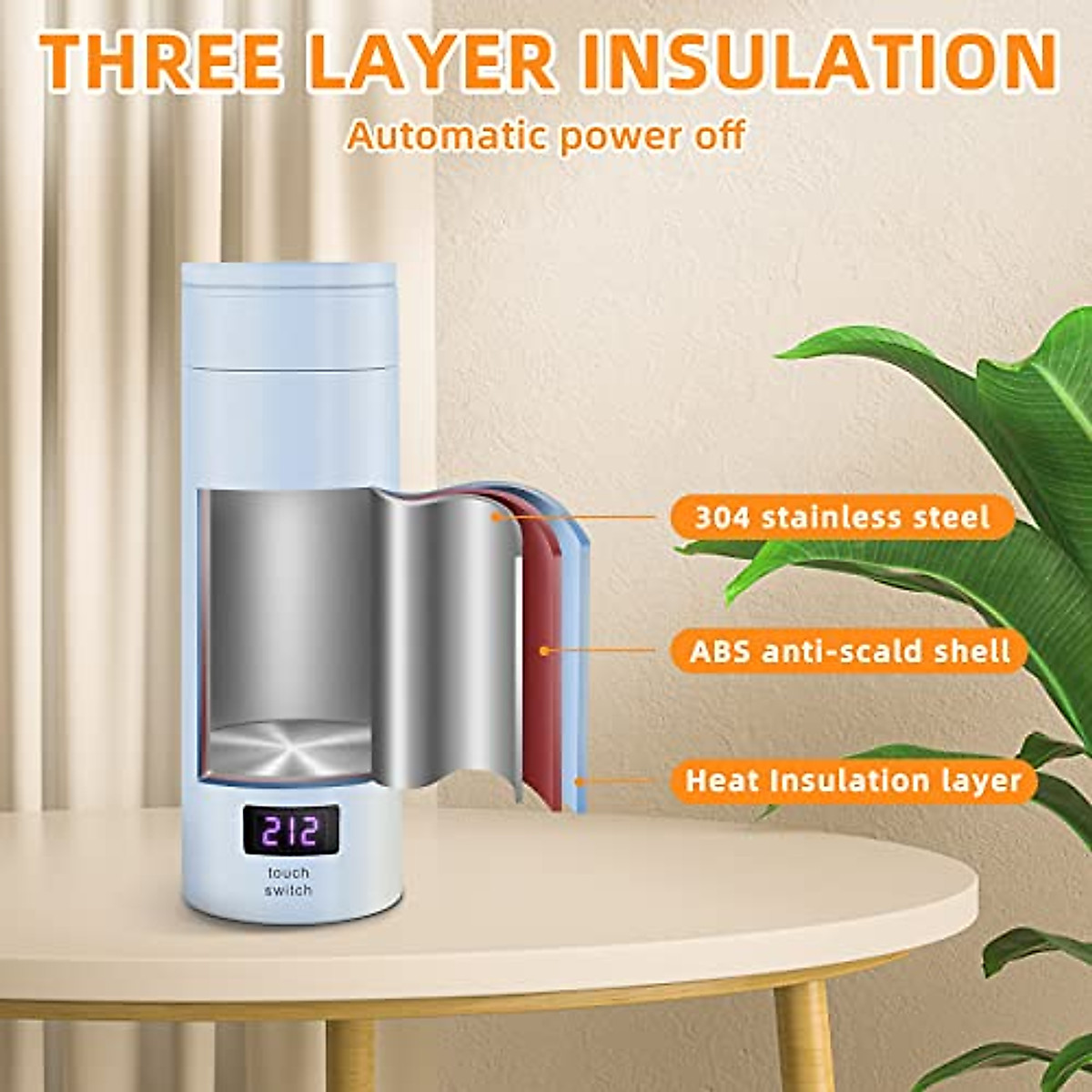 GearRoot Travel Electric Kettle, 380ml Small Portable Electric Tea Kettle Water Boiler, Fast Boil and Auto Shut Off Hot Water Kettle, 4 Temperature Mode …