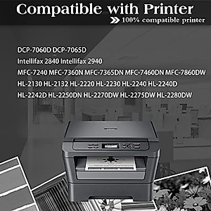 TN-450 TN450 Toner Cartridge Black High Yield Compatible Replacement for Brother TN450 TN420 HL-2240d HL-2270dw HL-2280dw MFC-7360n MFC-7860dw IntelliFax 2840 2940 Printer, TN4502PK Toner