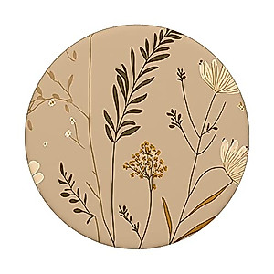 Beige Tan Wildflower Floral Minimal Flower Boho PopSockets Swappable PopGrip