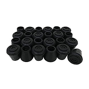 Shepherd Hardware 8758E Leg Tips 1/2-Inch Inside Diameter Rubber Chair Leg Caps, Black, 24 Count (Pack of 1)