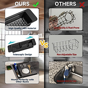 NiHome 17.5’’x15.3’’ Roll Up Dish Drying Rack with Side Utensil Holder Tray Over Sink Detachable Foldable Collapsible Stainless Steel Multipurpose Kitchen Drainer (Black)