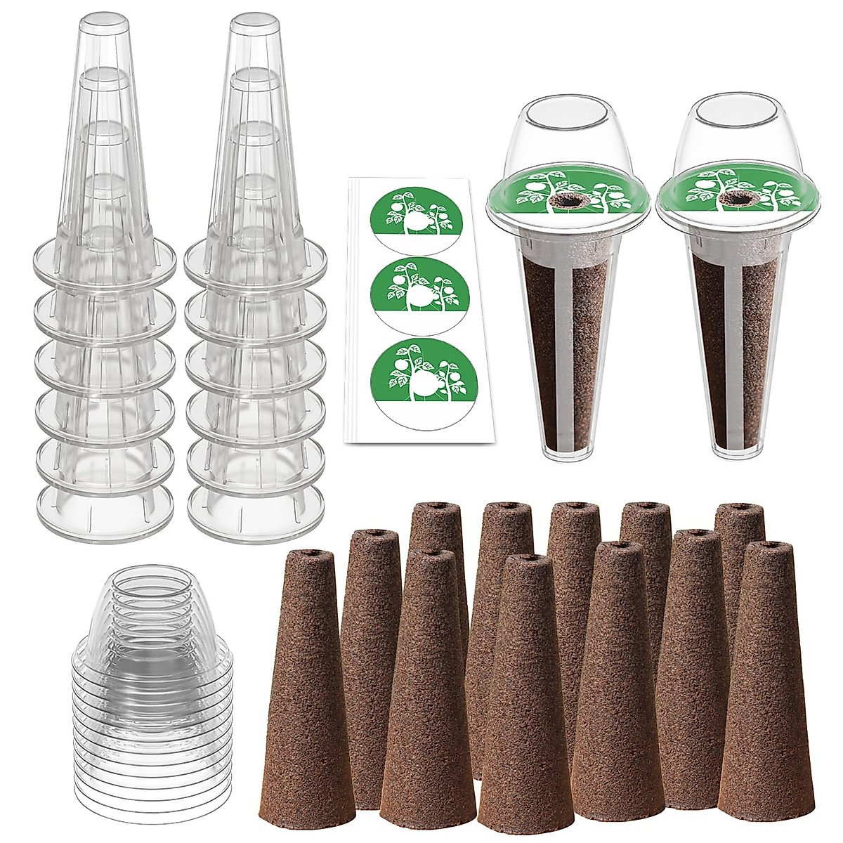 Seed Pod Kit Compatible with Aero Garden and All Brands - Grow Anything Kit for Indoor Garden Hydroponics Growing System with 12 Grow Sponges, 12 Pod Labels, 12 Plant Baskets Domes