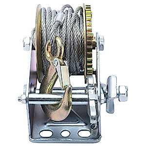 HighFree Hand Winch with 27ft Steel Wire Rope 600 lbs - Hand Crank Winch - Towing Winches for for Boats, Trailers, ATVs - Single Speed