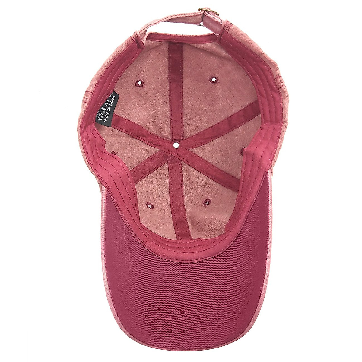 Glamorstar Classic Unisex Baseball Cap Adjustable Washed Dyed Cotton Ball Hat Red wine