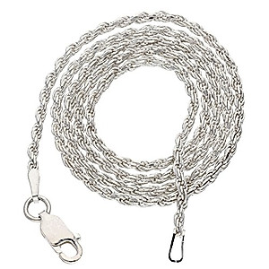 2mm Sterling Silver 32" Diamond-Cut Rope Chain Necklace(Lengths 14",16",18",20",22",24",26",28",30",32",34",36")