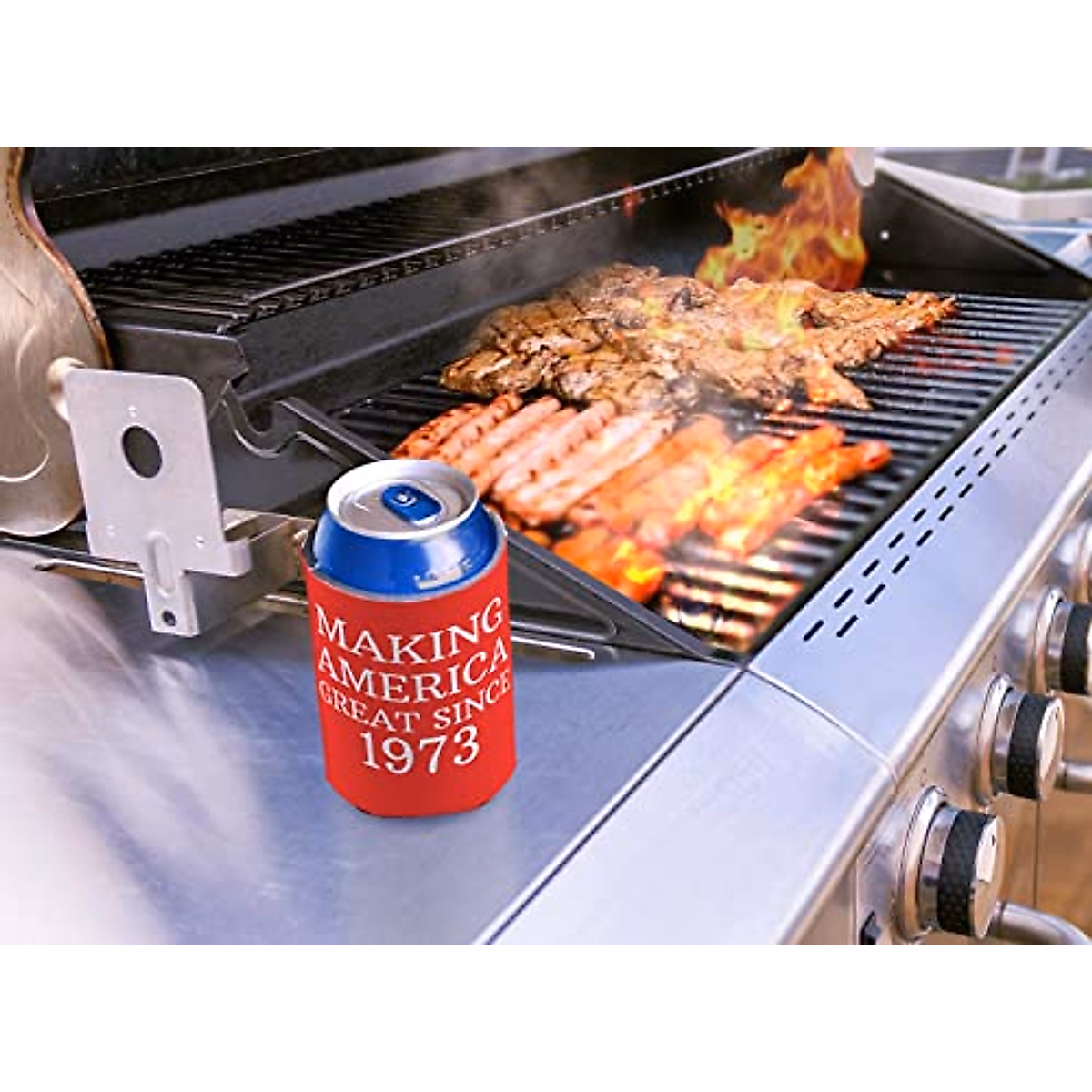 Birthday Gifts for 50th Birthday Making America Great Since 1973 50th Birthday Gag Gifts for Birthday Party 2 Pack Can Coolie Drink Coolers Coolies Red