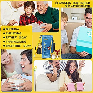 Gadgets for Men Dad-6-IN-1 Multitool Pen, Pen Tool Gifts Ideas for Men Women, Stocking Stuffers Stylus,Ruler,Level,Screwdriver,Ballpoint Pen Pack1