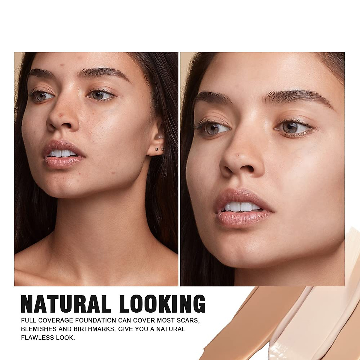 3 Pack Full Coverage Concealer Cream Makeup, Waterproof Matte Smooth Concealer Corrector for Dark Spot Under Eye Circles/Blemishes (3×5g/0.18Oz, 30 Light Natural)