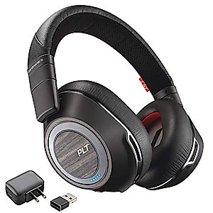 Poly Plantronics Voyager 8200 UC Bluetooth Wireless Headset - Stereo, USB Dongle - Compatible with Teams, Zoom, Meet, for PC, Mobile, Music, Video, Voice - Global Teck Bundle with AC Charger