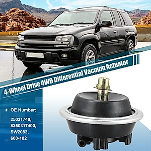 X AUTOHAUX 4-Wheel Drive 4WD Front Differential Vacuum Actuator 25031740 for Chevrolet S10 Blazer 1983-2005 for GMC S15 Jimmy Sonoma 1983-2004 for Pontiac 6000 1988-1990 Car Vacuum Actuator
