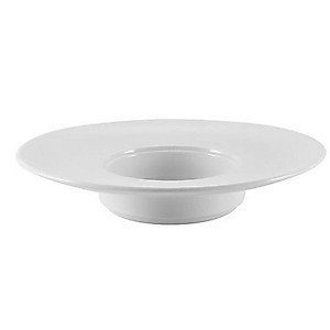 CAC China RCN-310 Clinton 7 oz Porcelain Round Wide Rim Pasta Bowl, 10" Diameter by 2", Super White (Box of 12)