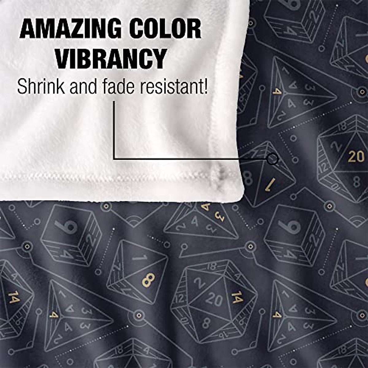 Dungeons and Dragons Dice Pattern Silky Touch Super Soft Throw Blanket 50" x 60"
