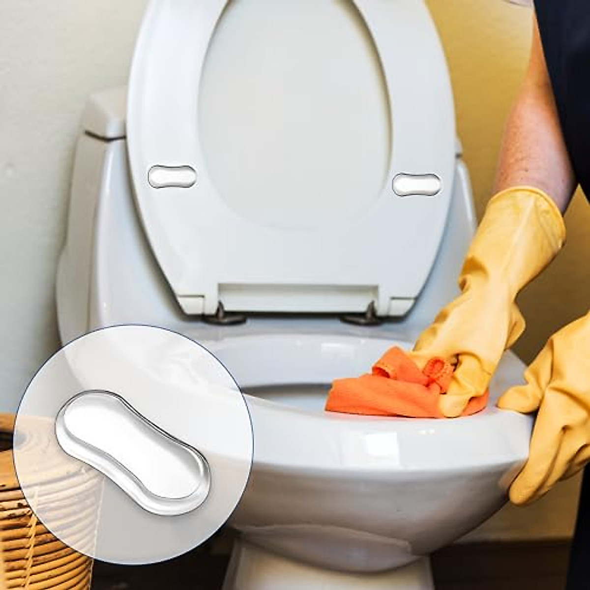 Toilet Seat Buffer, Pack of 20 Toilet Seat Bumpers, Toilet Seat Buffers Universal Replacement Bumpers, Toilet Seat Replacement Parts Buffers, Reduce Noise Gaps, for Families, Schools and Hospitals