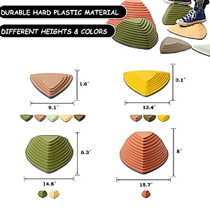 makarci Stepping Stones for Kids 12pcs Obstacle Courses Play Indoor Outdoor, Full Rubber Rim Plastic Hilltop for Kids Balance and Integration Improvement Age 3 4 5 6 7 8 + (Forest)