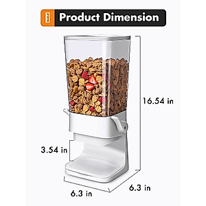 Conworld Cereal Dispenser Countertop, Candy Dispenser, Big Dry Food Cereal Dispenser, Not Easy to crush Food, Can Hold Cereal, Small Snack, for Home Office Hotel Commercial Bar, White (5000ml)