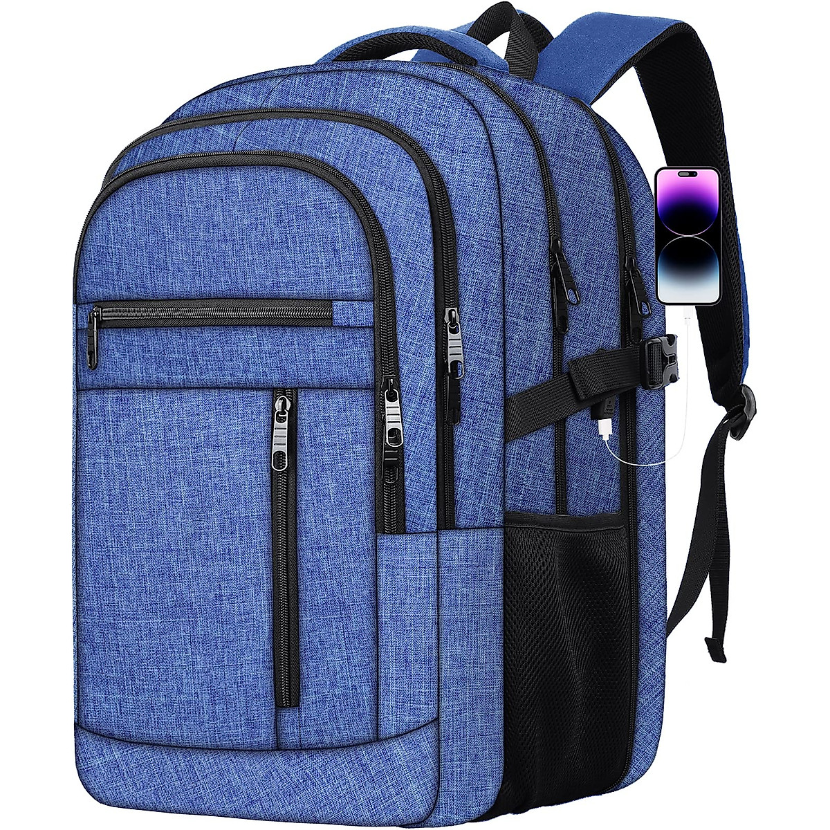 Lapsouno 17 inch laptop backpack, Extra Large Travel Backpack, Business TSA Backpack with USB Port Durable Water Resistant Anti-Theft College School Bag Christmas Gift for Men Women, Black