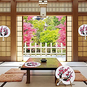 Chinese Japanese Cherry Blossom Hand Fans Paper Folding Fans for Wedding, Japanese Room Decor, Chinese Lunar New Year, Birthday Party, Baby Shower, Music Festival, Parade(20 Pcs)