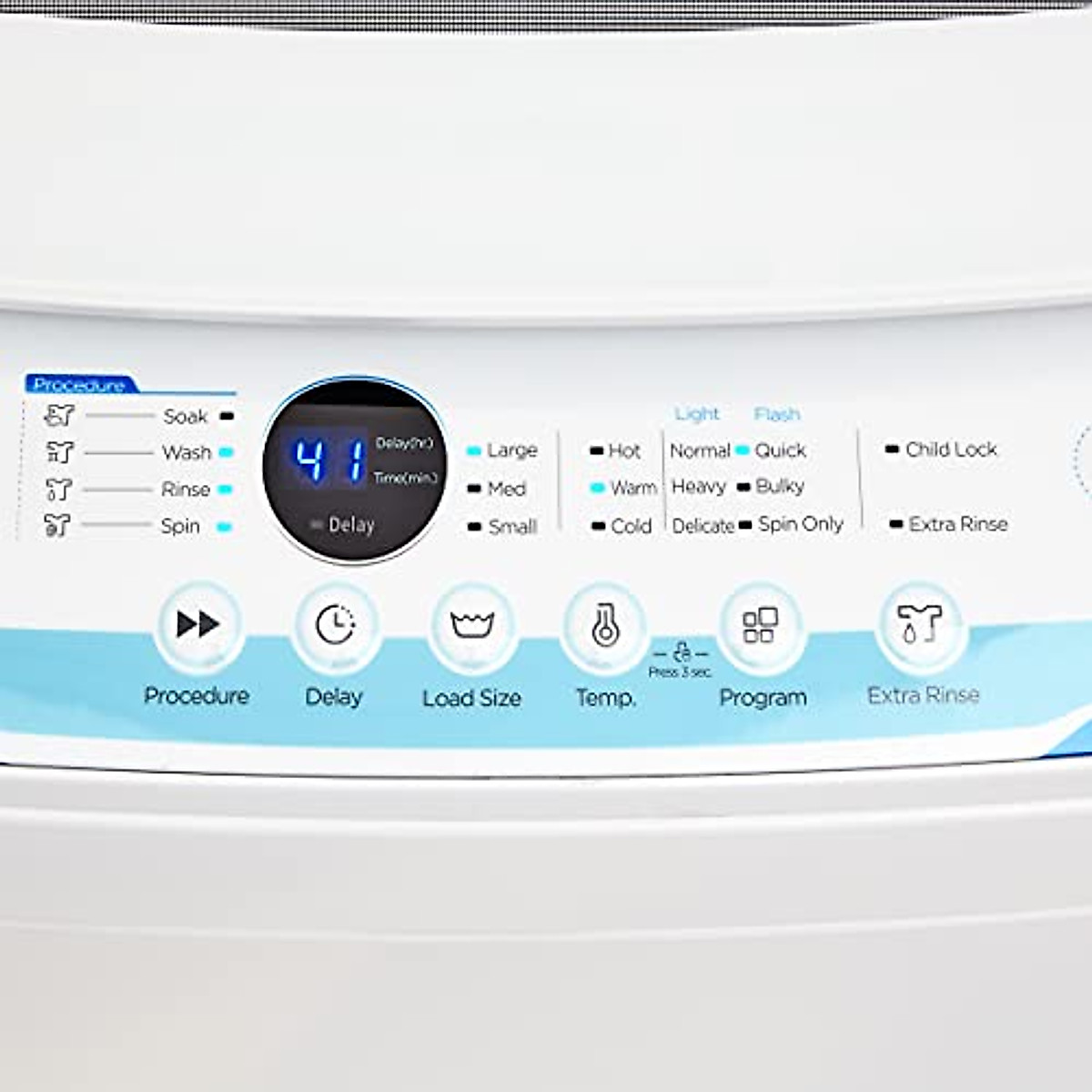 COMFEE’ Washing Machine 2.0 Cu.ft LED Portable Washing Machine and Washer Lavadora Portátil Compact Laundry, 6 Modes, Energy Saving, Child Lock for RV, Dorm, Apartment Ivory White