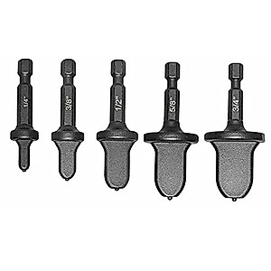 Eyech 5pc Swaging Tool Drill Bit Set, HVAC Repairing Set 1/4'' Hex Shank Air Conditioner Copper Tube Expander Flaring Drill Bit - 1/4'', 3/8'', 1/2'', 5/8'', 3/4''