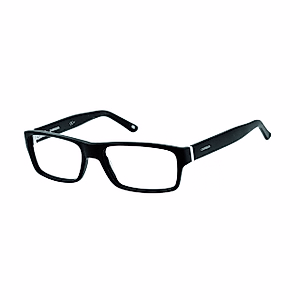 Carrera Men's 6180 Rectangular Prescription Eyewear Frames, Matte Black/Black White, 57mm, 17mm