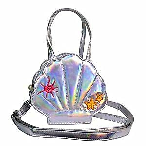 Lost Queen Women's Ariel Iridescent Shell Pearl Handbag Mermaid Crossbody Purse