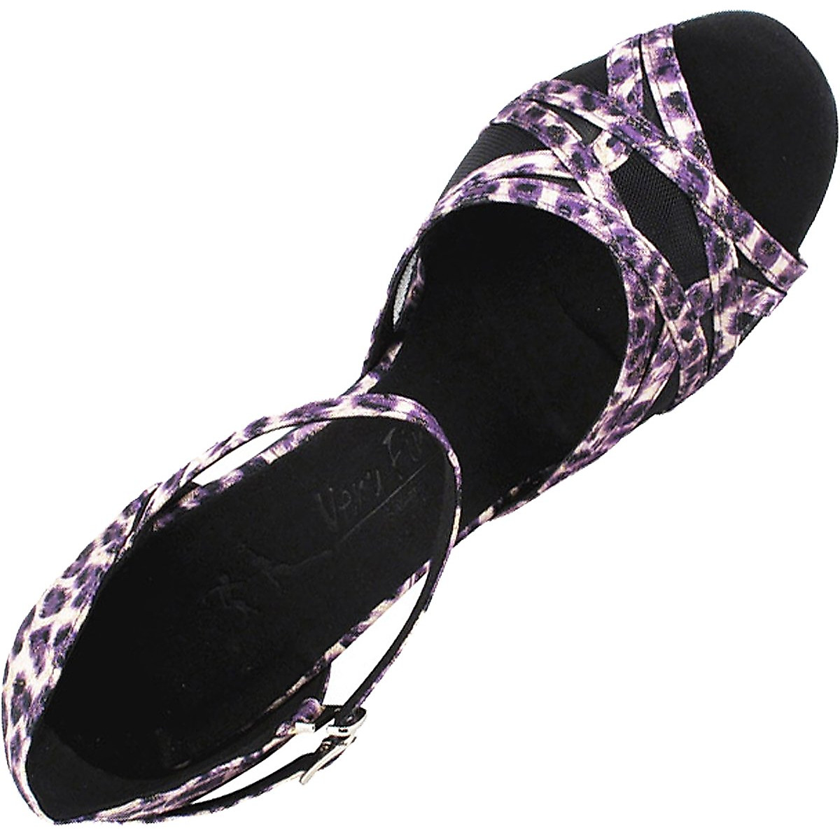 Women's Ballroom Dance Shoes Tango Wedding Salsa Dance Shoes Purple Leopard & Black Mesh Sera1398EB Comfortable - Very Fine 2.5" Heel 7.5 M US [Bundle of 5]