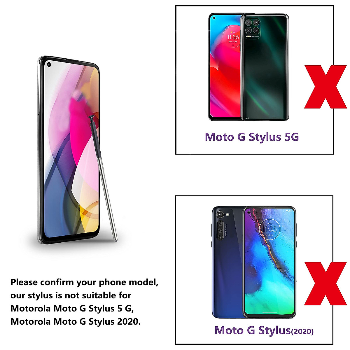 G Stylus 2021 Pen Stylus Pen Replacement for Motorola Moto G Stylus 2021 XT2115 Touch Pen, Not for G Stylus 5G (2021)