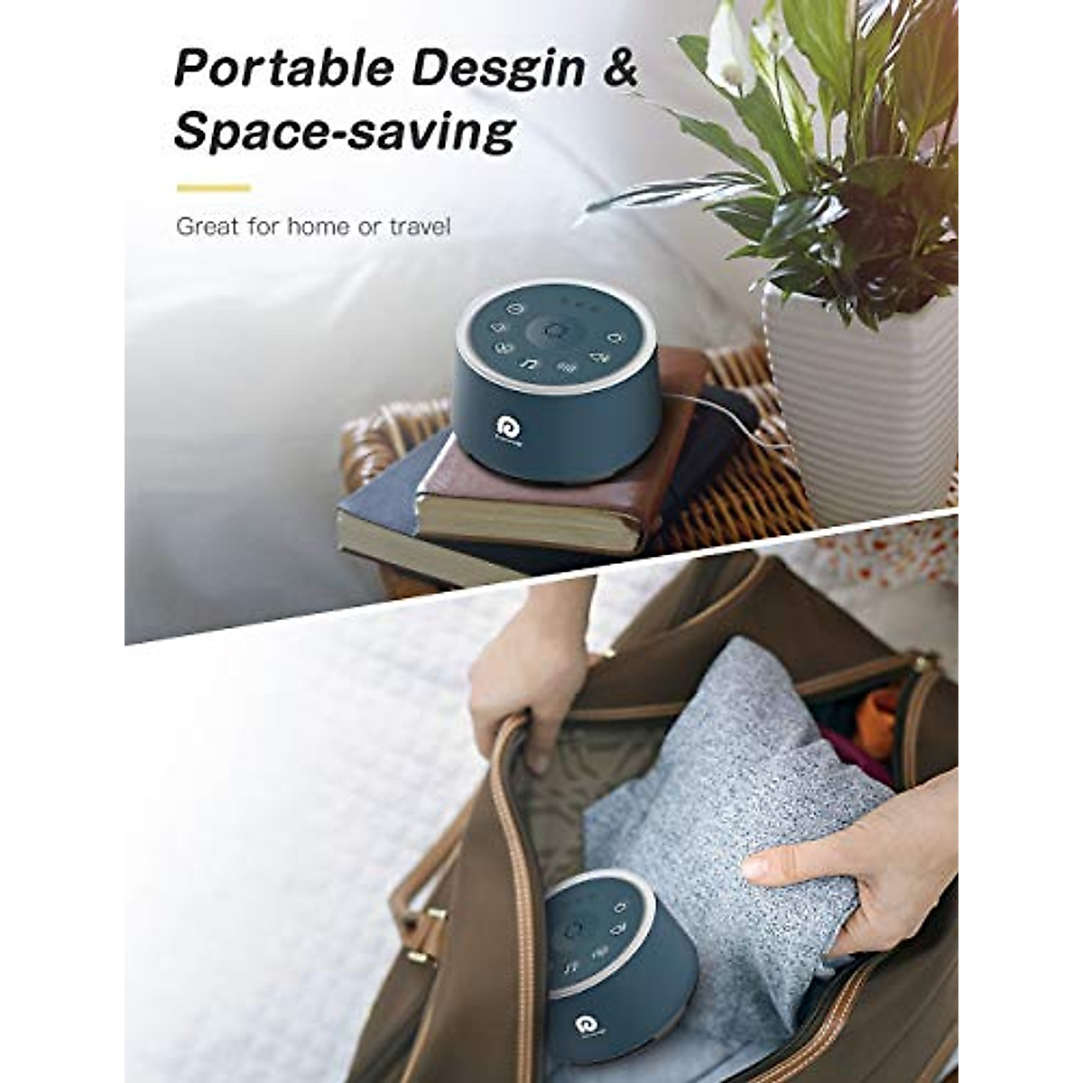 Dreamegg D1 Sound Machine - White Noise Machine with Baby Night Light for Sleeping, High Fidelity Sounds, Timer & Memory Feature, Sound Machine for Baby Adults, Home, Office, Travel (Navy Blue)