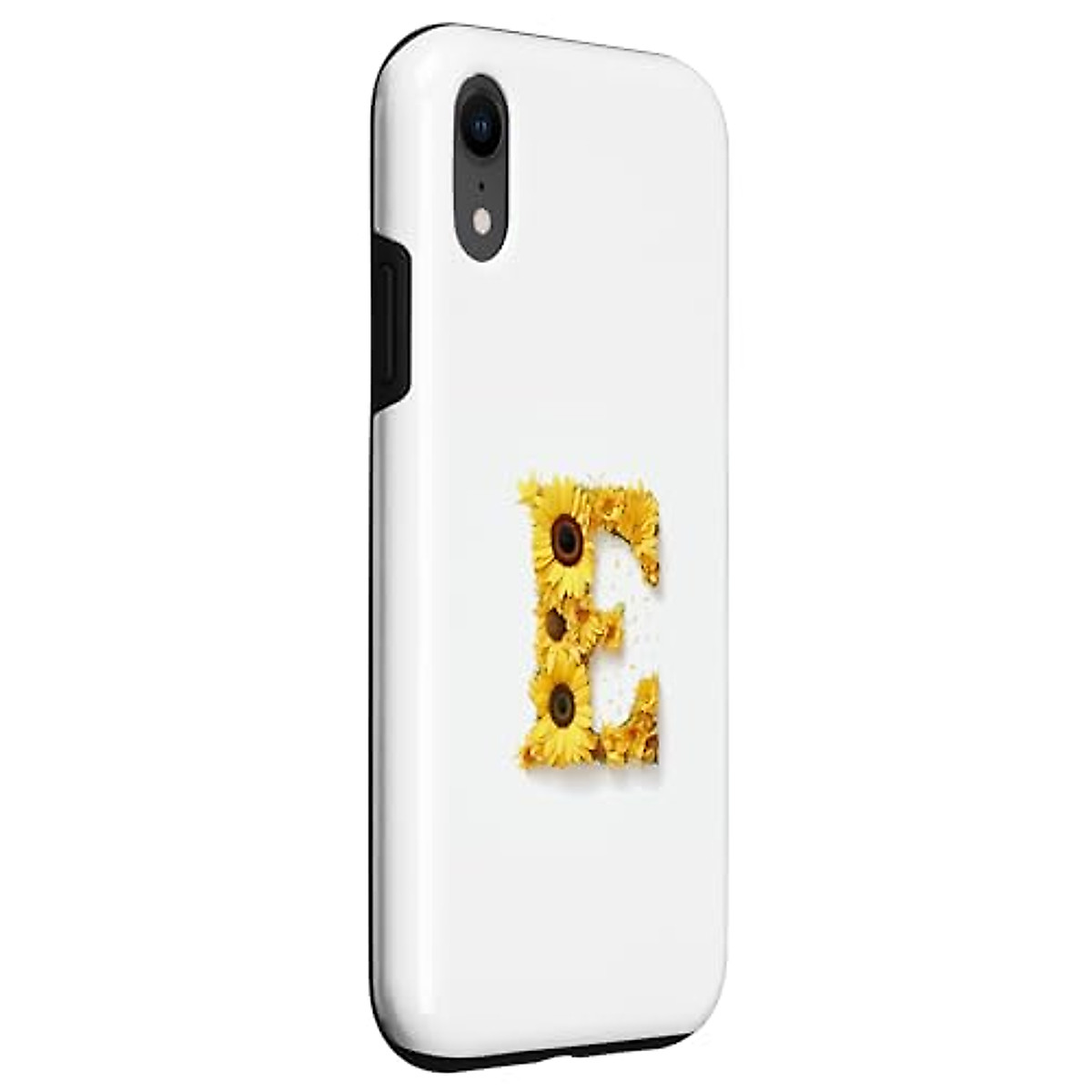 iPhone XR Letter E Initial Monogram Sunflower Minimalist Women Yellow Case