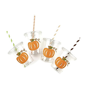 Orange Pumpkin Cups - 12 Ct Kids Birthday Party or Little Pumpkin Baby Shower