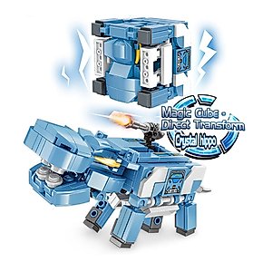 QMAN Building Blocks STEM Toy for Kids Age 6+ Magic Cube Bricks Transform Animal Toys to Build Educational Learning Creative Building Kit Gift Toy for Boys and Girls, 149 Pieces (Hippo Model)