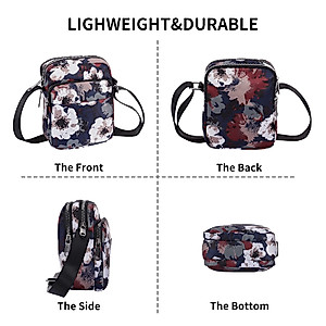 Phenas Women Roomy Crossbody Bag Cellphone Shoulder Bag Casual Triple Zipper Purse Travel Neck Wallet for Young Ladies Girls