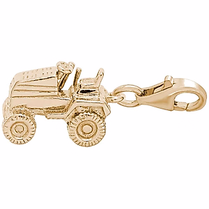 Rembrandt Charms Riding Lawn Mower Charm with Lobster Clasp, Gold Plated Silver