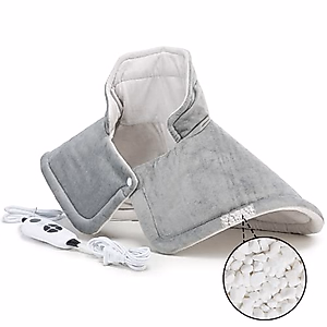 Weighted Heating Pad - Pads for Neck and Shoulders,2lb Large Electric Heated Neck Shoulder,for Back/Waist/Abdomen Pain relief,6 Heat Settings 4 Auto-Off,Washable,22.8×16.5"