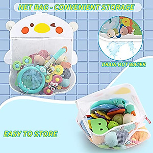 LZZAPJ Baby Bath Toys for Toddlers 1-3, Kid Bathtub Toy with 36 Foam Bath Letter & Number, Fishing Games with Fish Net, Water Pool Toy with Storage Bag, Shower Toy Gift for Boy Girl Infant 1 2 3 4 5 6