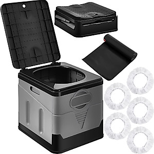 Portable Toilet for Camping Folding Portable Toilet for Adults Waterproof Camping Toilet with Carry Bag and Disposable Toilet Seat for Camping Hiking Outdoor Boating Car Long Trips Storage