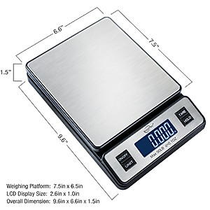 Weighmax W-2809 90 LB X 0.1 OZ Durable Stainless Steel Digital Postal Scale, Shipping Scale With AC adapter, 1 Pack